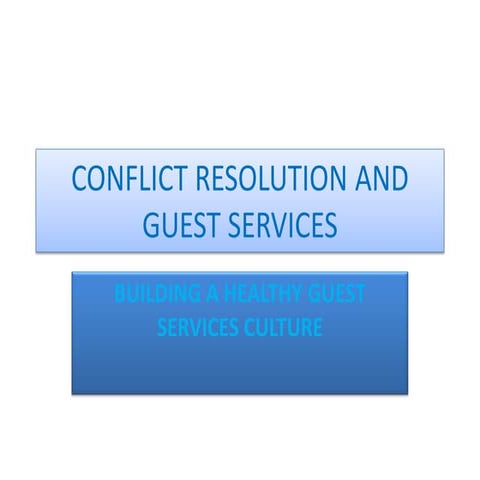 conflict resolution and guest services | PDF
