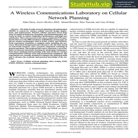 A Wireless Communications Laboratory On Cellular Network Planning Pdf
