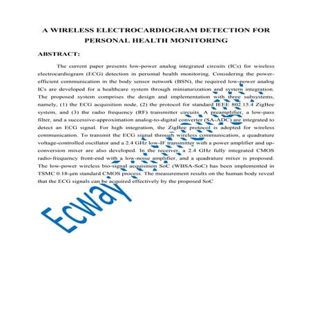 Remote monitoring system of ecg and body temperature signals | DOCX