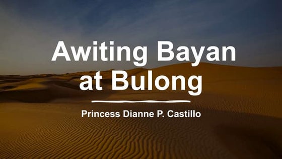 awiting bayan -a lesson in Filipino 7- third quarter | PPT