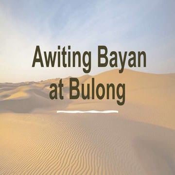 awiting bayan -a lesson in Filipino 7- third quarter | PPT