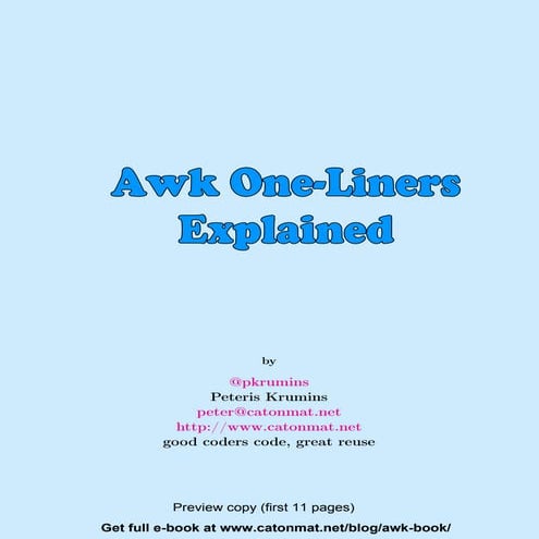 Awk Unix Utility Explained Pdf 