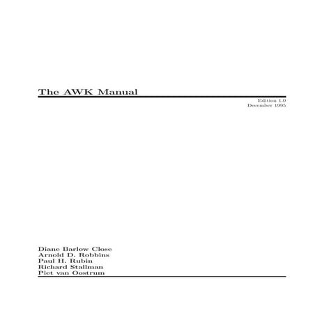 AWK manual | PDF