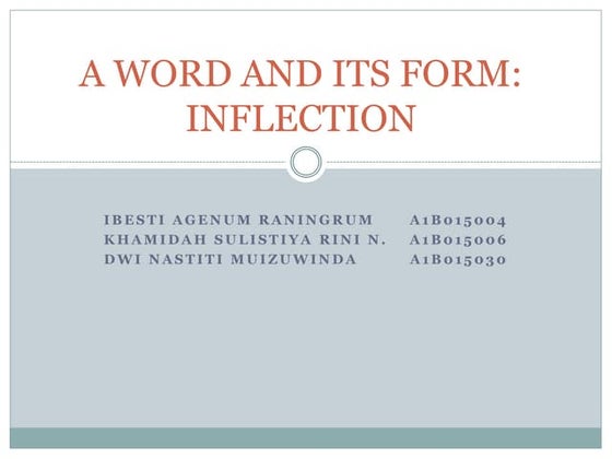 A word and its forms inflection | PPTX