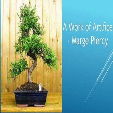 A WORK OF ARTIFICE. a study of poem pptx | PPTX