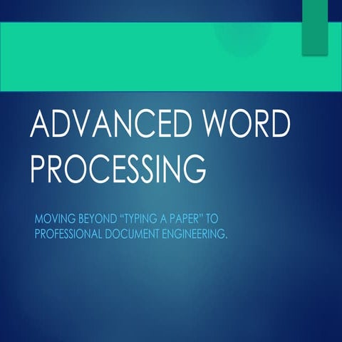 Advanced Word Processing Theory and Concepts | PPTX