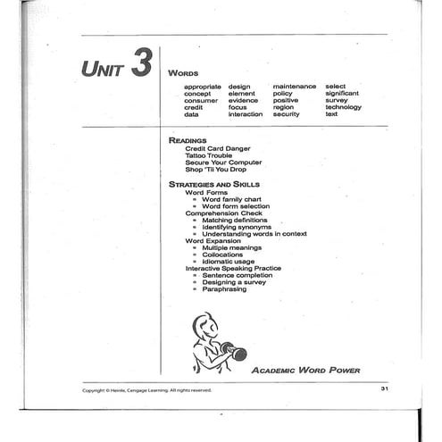 academic word power unit one two and three | PDF