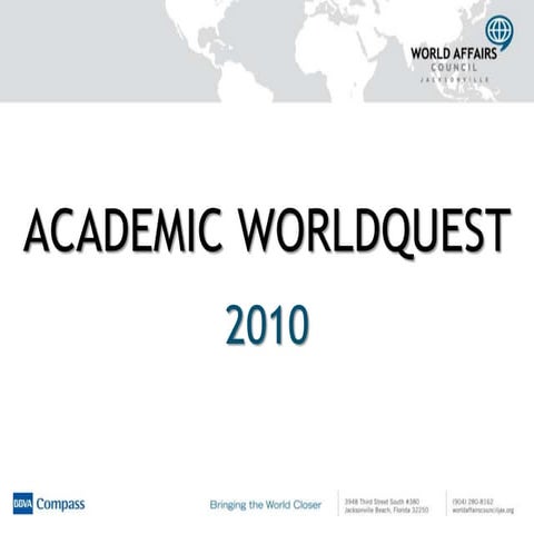 Sponsor a team for Academic WorldQuest | PDF