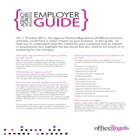 Agency Workers Regulations - Employer Guide | PDF