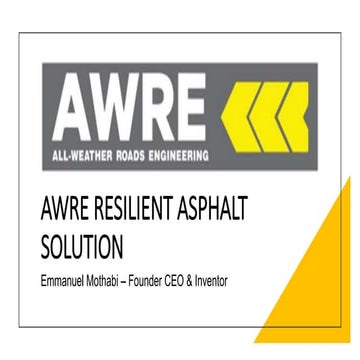 AWRE PRESENTATION RESILIENT ASPHALT SOL. | PPT