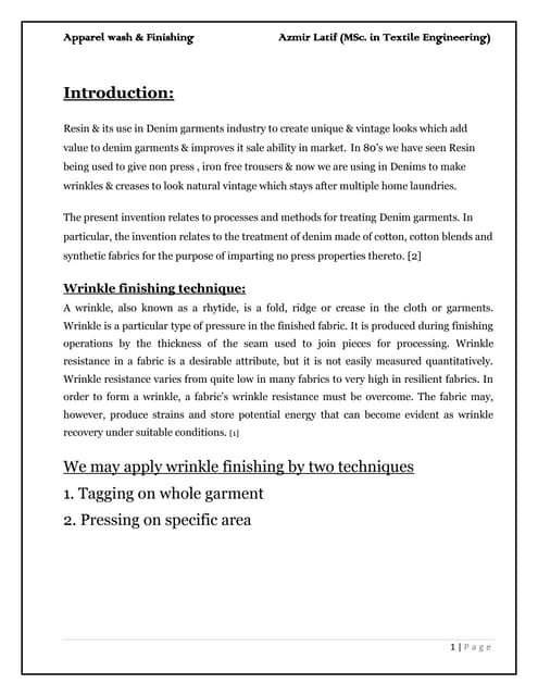 Wet Processing - Introduction (WPE-1) | PDF