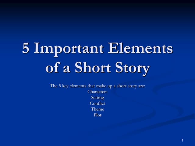 Elements of Short Story | PPTX
