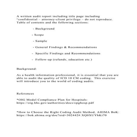 A written audit report including title page including confidential .docx