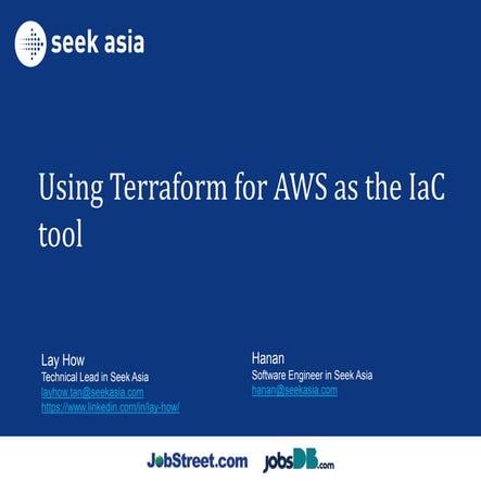 Using Terraform For Aws As The Iac Tool Ppt