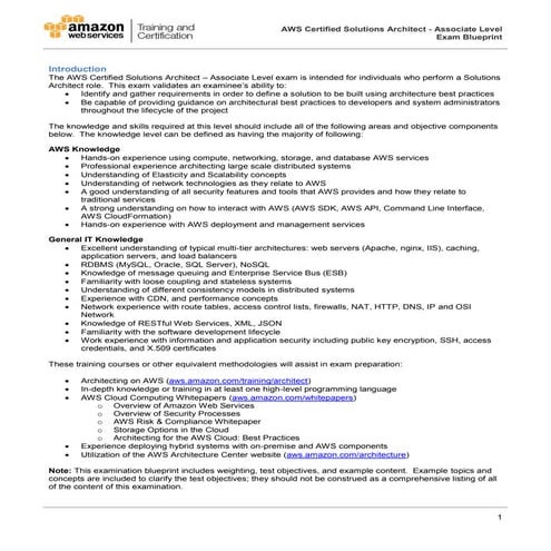 Aws certified solutions_architect_associate_blueprint | PDF