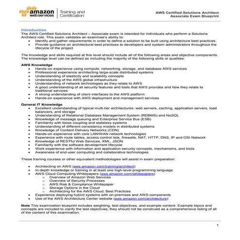 Aws certified solutions_architect_associate_blueprint | PDF