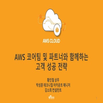 Aws Cloud 2017 Aws 코어팀과 함께하는 고객 성공 전략 황인철 상무 And 박성훈 테크니컬 어카운트 매니저 And 김소희 컨설턴트 Ppt