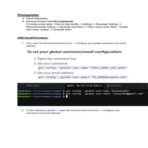 AWS Cloud9 to GitHub .pdf | Cloud Computing | Internet