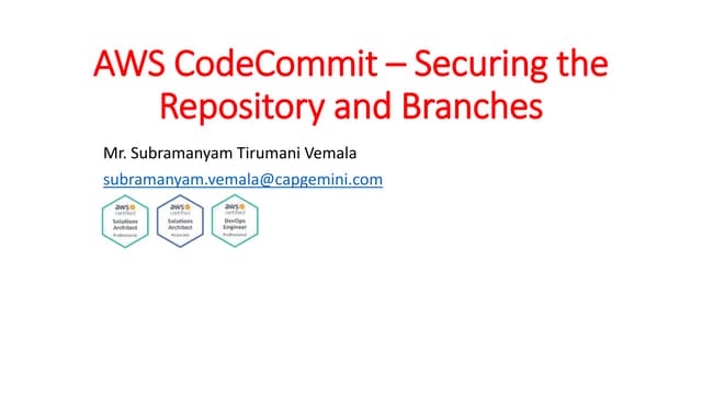 Aws Codecommit Codedeploy And Codepipeline Ppt
