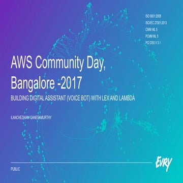 Building Digital Assistant (voice bot) with Lex and Lambda | PDF