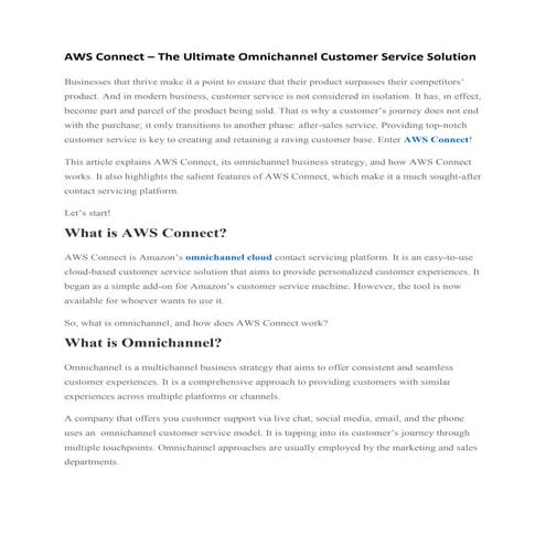 Amazon connect | PPTX