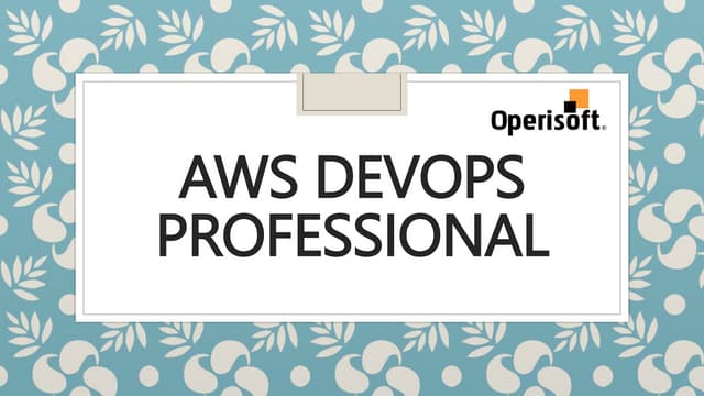 Aws Devops Professional Pptx Pptx Cloud Computing Internet