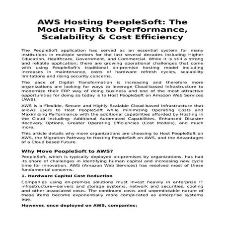 AWS Hosting PeopleSoft: The Modern Path to Performance, Scalability ...