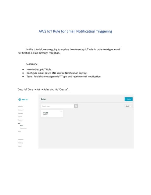 Aws Iot Rule For Email Notification Triggering Pdf