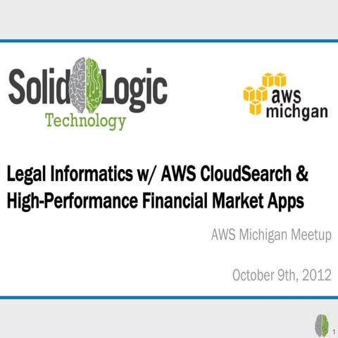 Finance Trading in The Cloud - AWS Michigan Meetup | PPT