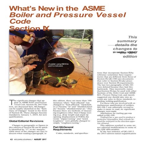 What is new with ASME BPVC Section IX - 2017 | PDF