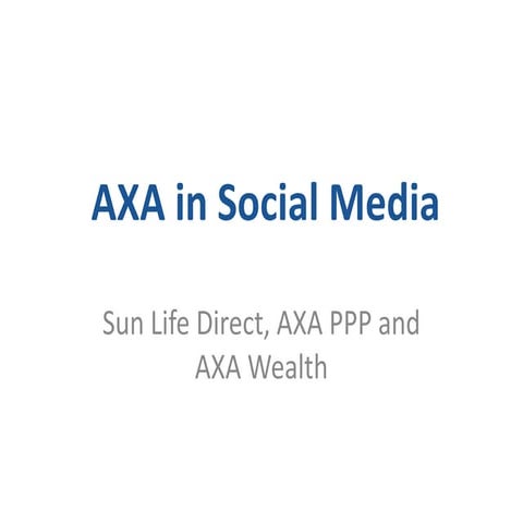 Axa In Social Media | PPTX | Gardening | Home & Garden