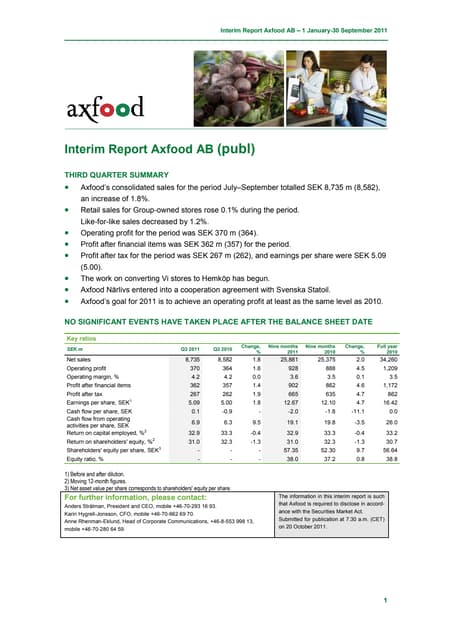 Axfood Q12009 En | PDF