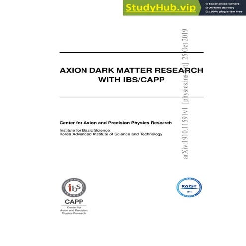 Axion Dark Matter Research With IBS CAPP | PDF | Physics | Science