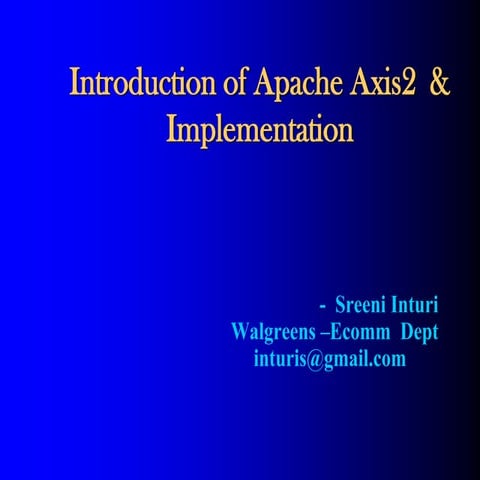 Axis2 architecture and implementation | PDF
