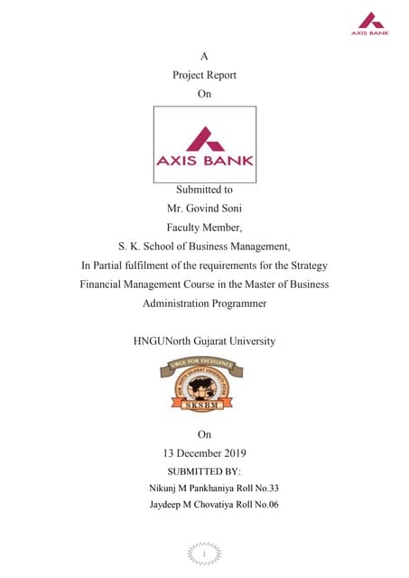 A Project on Axis Bank | PDF