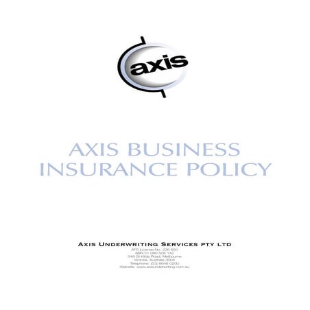 Axis Business Insurance Policy | PDF