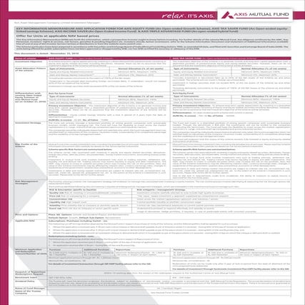 Axis mutual fund common application form equity hybrid with kim | PDF