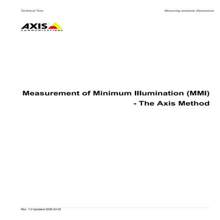 Measurement of Minimum Illumination (MMI) | PDF