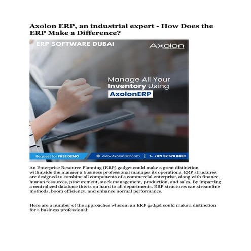 Axolon ERP, an industrial expert - How Does the ERP Make a Difference.pdf