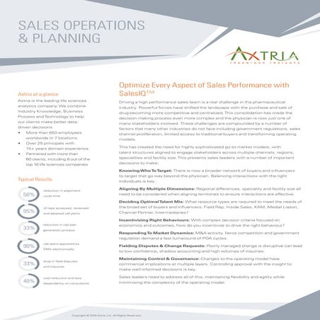 Axtria SalesIQTM – Sales Planning and Operations | PDF | Cloud ...
