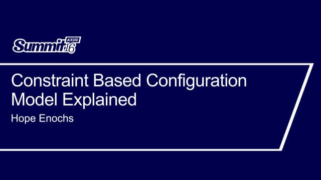 Constraint Based Configuration Model Explained Ppt