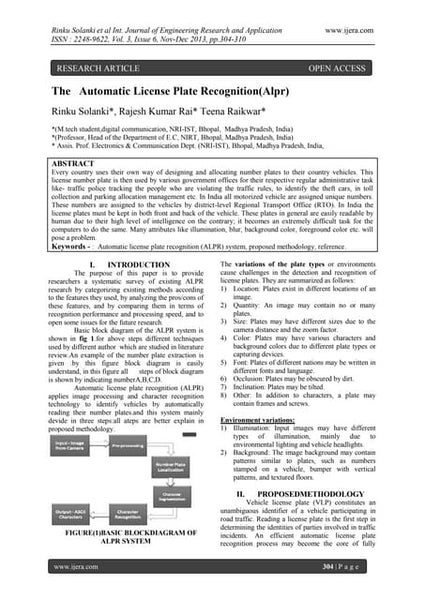 A Design Of License Plate Recognition System Using Convolutional Neural