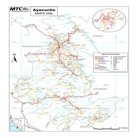 Mapa vial del departamento de Ayacucho | PDF