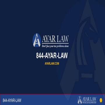Ayar law -IRS offer in Compromise | PPTX