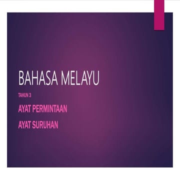 Ayat suruhan dan ayat permintaan | PPTX
