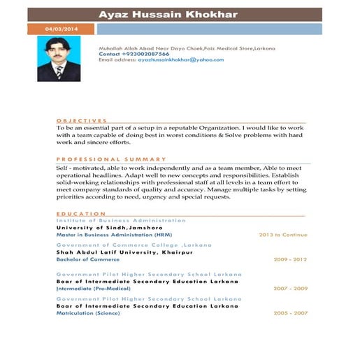 Ayaz khokhar | DOC | Business | Business and Finance