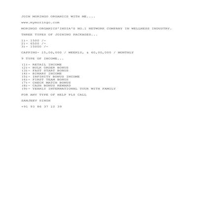 Moringo | TXT | Government Support and Welfare | Financial Assistance