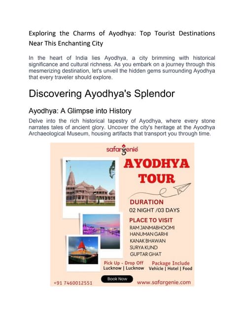 Experience the Spiritual Majesty of Ayodhya Dham Darshan | PDF