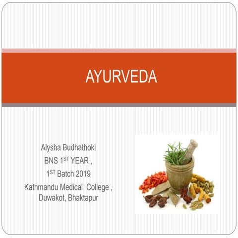 Introduction to ayurveda | PPTX