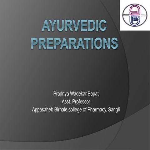 ayurvedic formulations herbal drug technologyppt | PPT